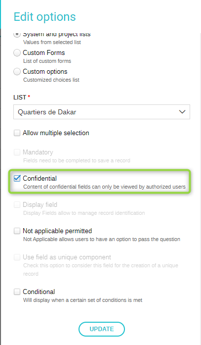 Confidential fields - LogAlto Knowledge Base