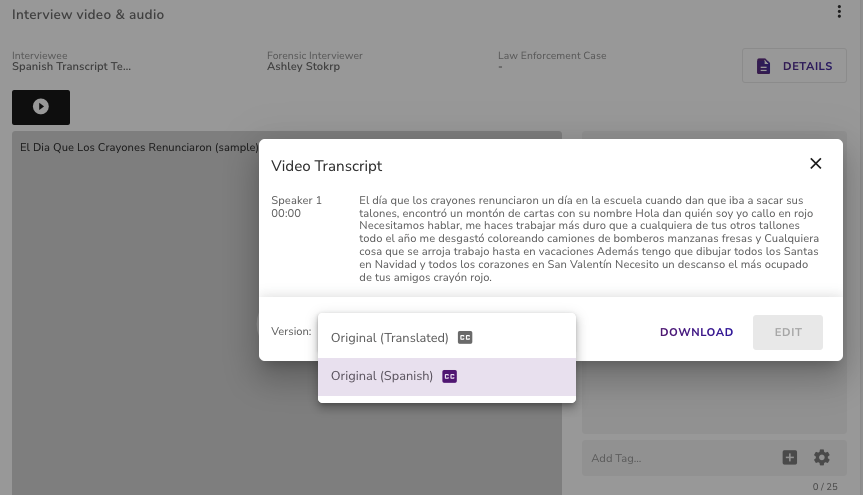 Spanish Transcripts - Guardify