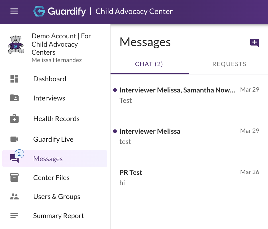 Messages Overview - Guardify