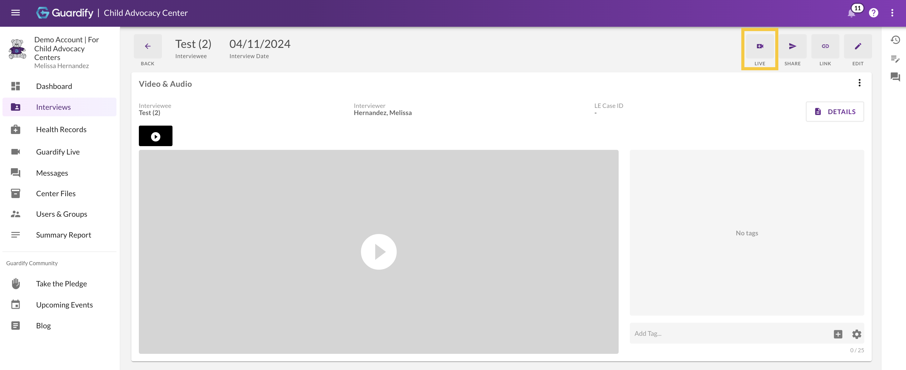 Live Sessions Overview - Guardify