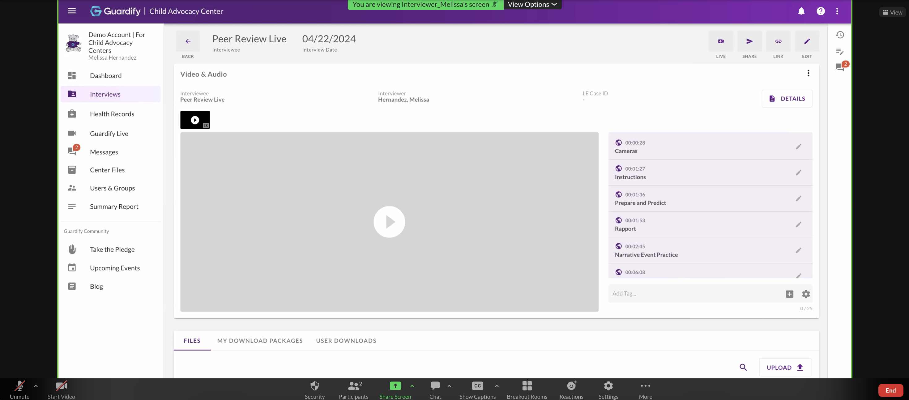 Live Sessions Overview - Guardify