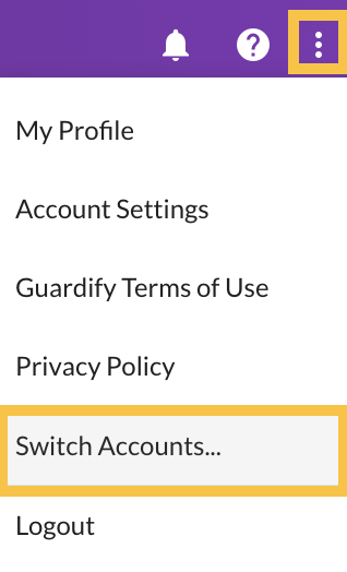 Switch accounts - Guardify