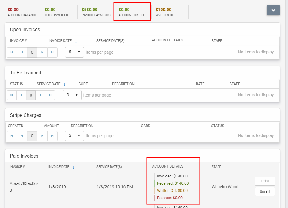 Apply a Credit to an Invoice - TherapyZen Knowledge Base