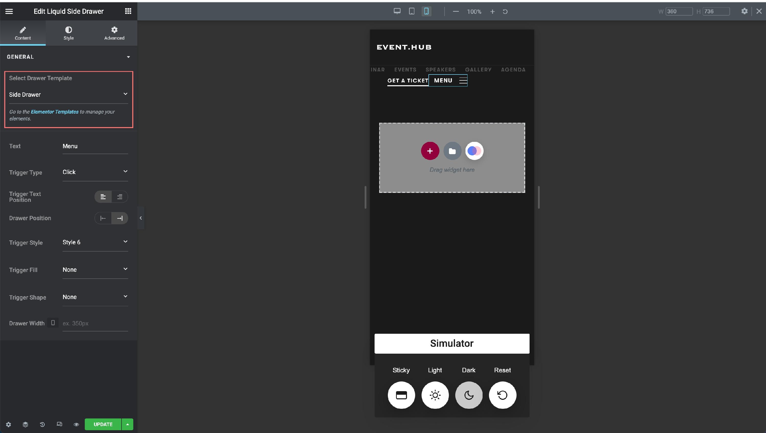 Hub Elementor - Creating Custom Mobile Menu - LiquidThemes Knowledge Base