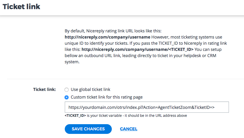 Setup integration with ((OTRS)) Community Edition - Nicereply Help Center