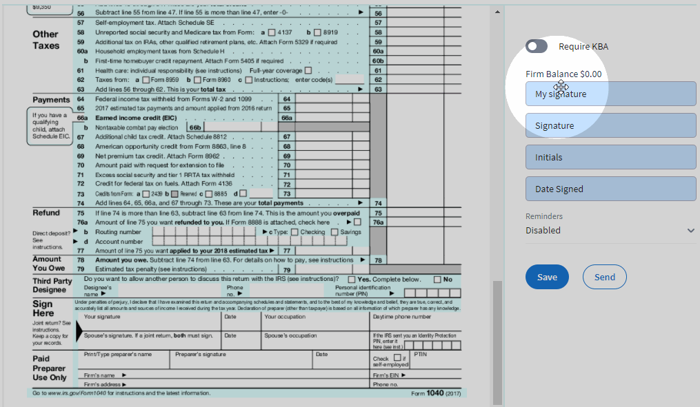Adding and Requesting E-Signatures in Documents - TaxDome Help Center