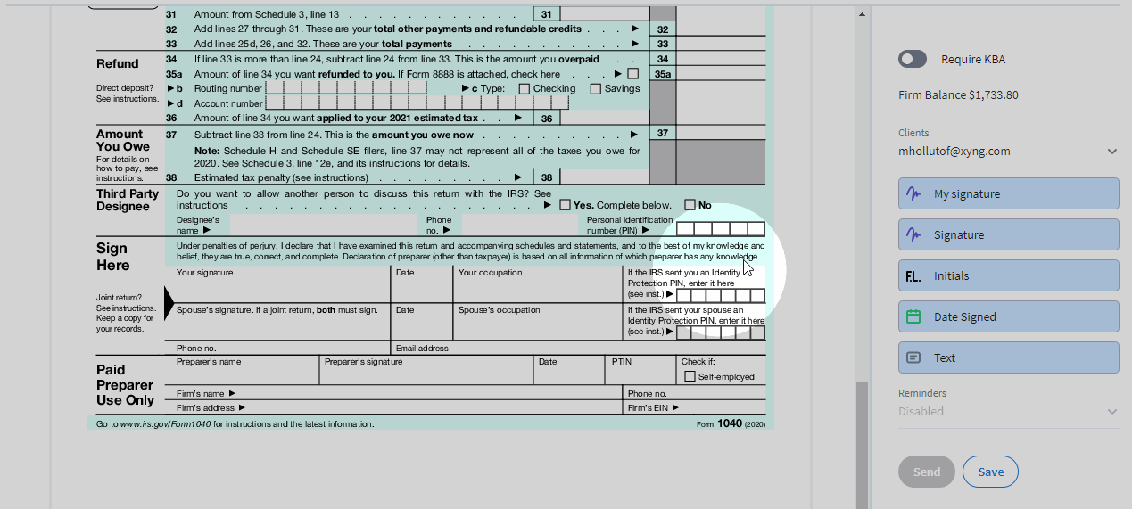 Adding and Requesting E-Signatures on Documents - TaxDome Help Center