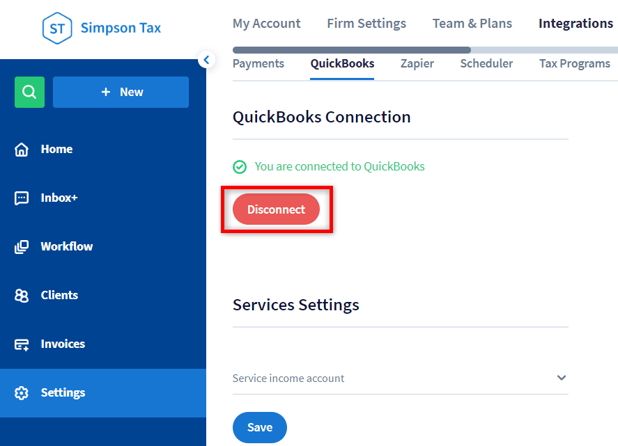 QuickBooks Integration (Basic): Connect, Sync, Disconnect - TaxDome Help Center