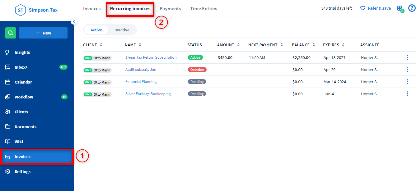 Recurring Invoices List (Basic): View Balance & Statuses - TaxDome Help ... Recurring Invoices List (Basic): View Balance & Statuses - TaxDome Help ...