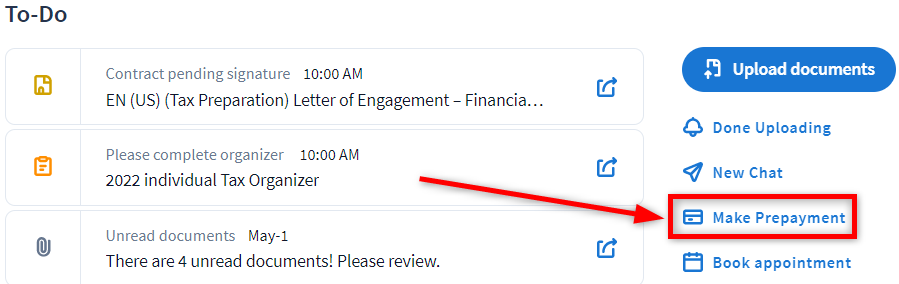 Invoices (Advanced): Enable Prepayment for Clients - TaxDome Help Center