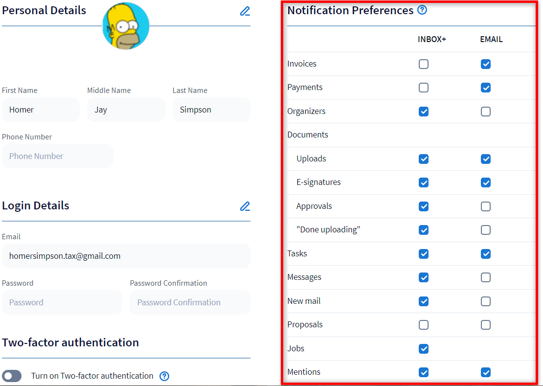 Settings (Basic): Change your notification preferences - TaxDome Help ...
