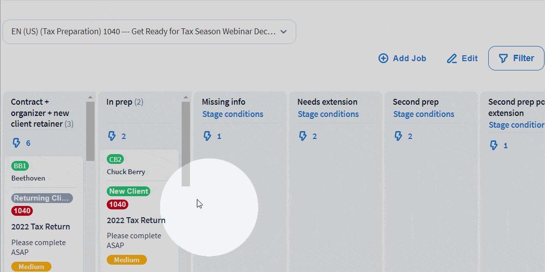 Workflow (Advanced): Tags in pipelines - TaxDome Help Center