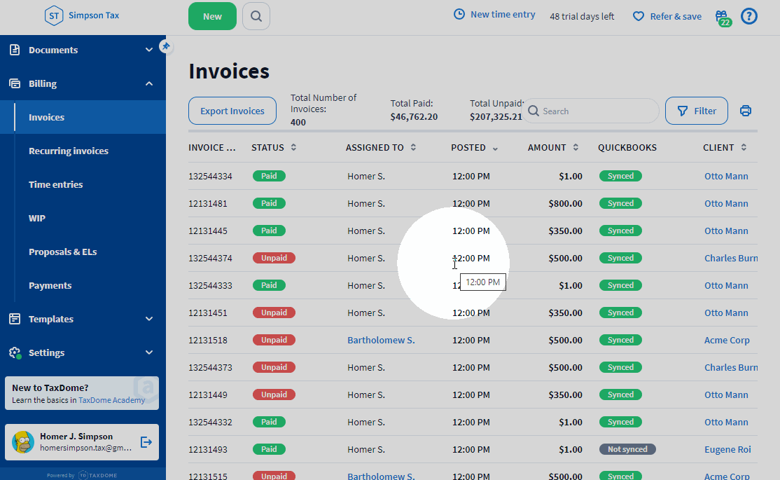 Services (Basic): Add to invoices - TaxDome Help Center