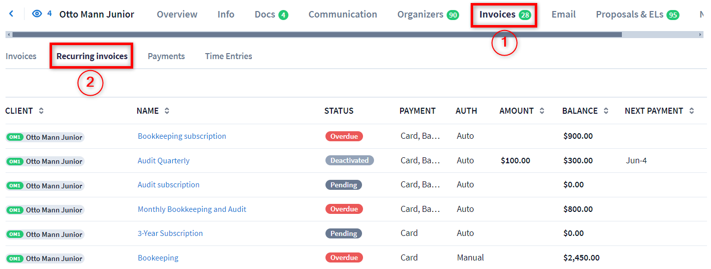 Recurring Invoices List (Basic): View Balance & Statuses - TaxDome Help ... Recurring Invoices List (Basic): View Balance & Statuses - TaxDome Help ...