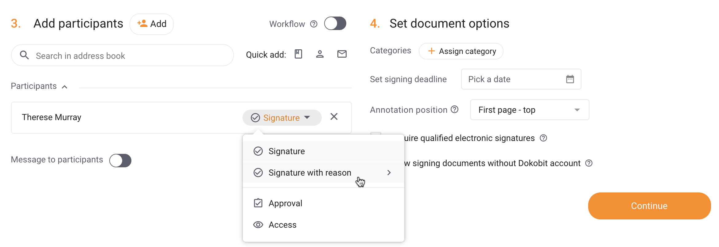 Signatures with reason - Dokobit | Support