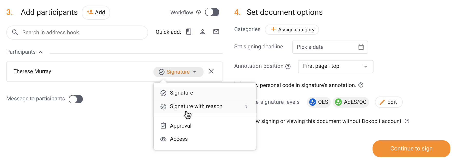 Signatures with reason - Dokobit | Support