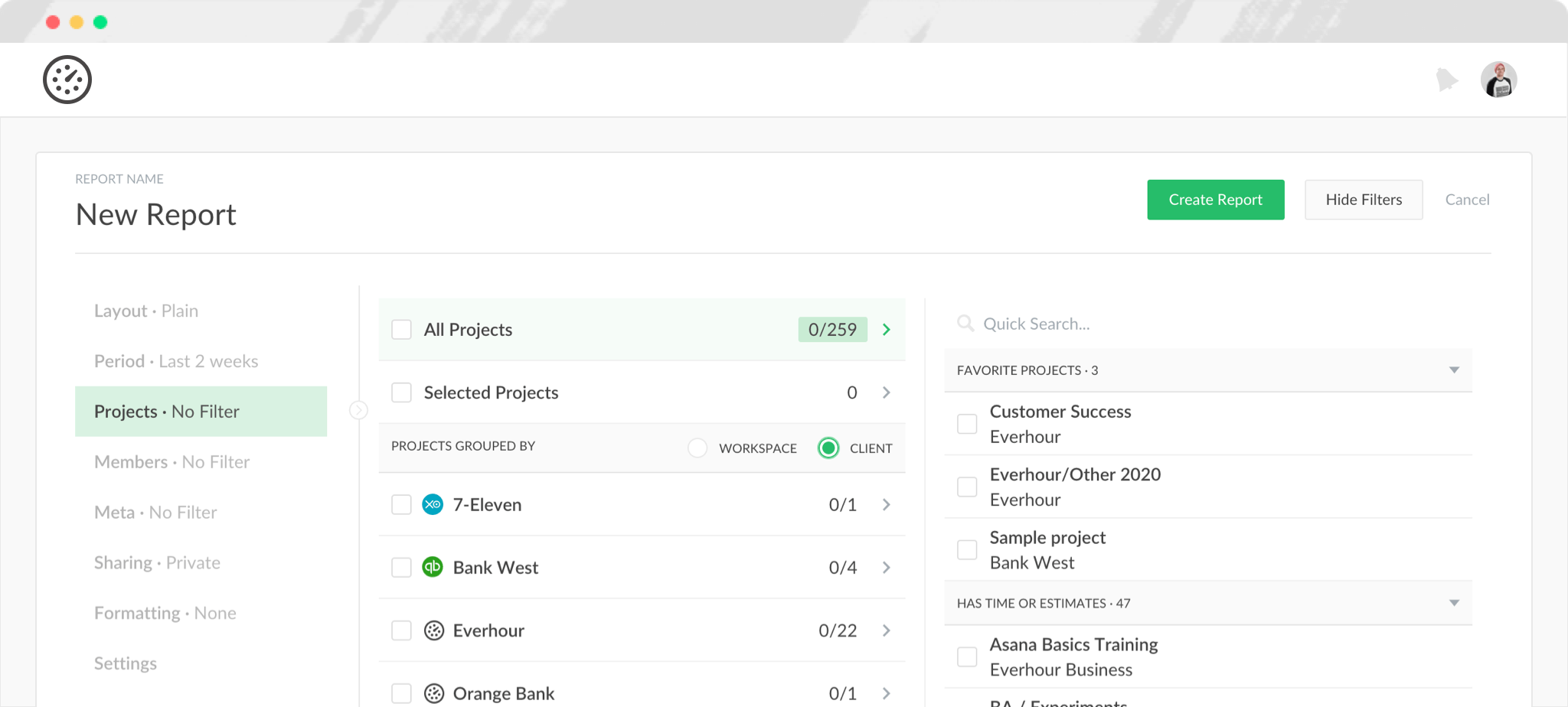 Creating custom reports - Everhour Knowledge Base