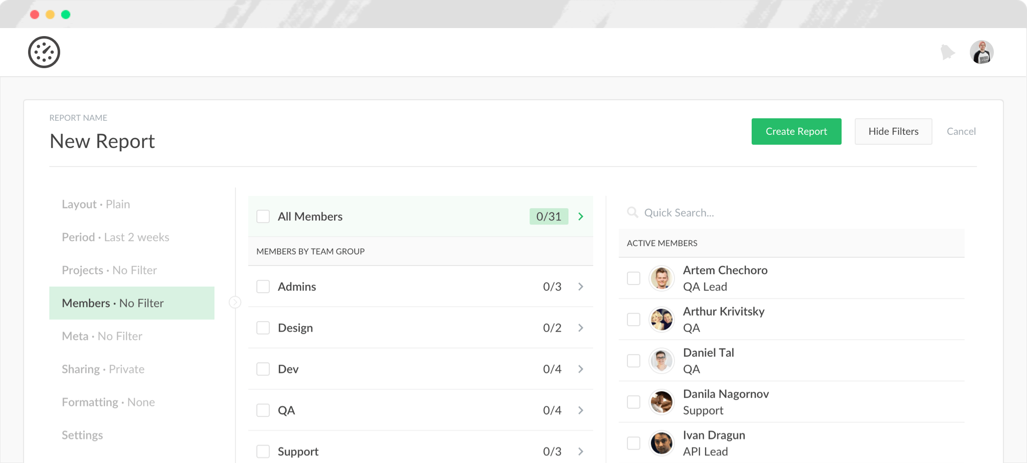 Creating custom reports - Everhour Knowledge Base