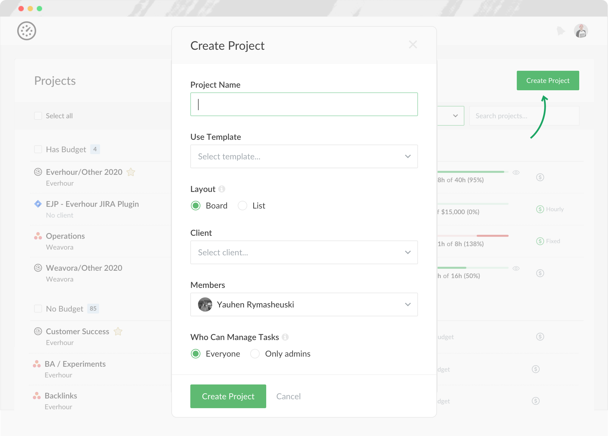 Internal projects - Everhour Knowledge Base