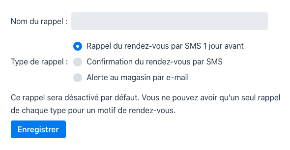 Créer des rappels en fonction des motifs de rendez-vous - Base de ...