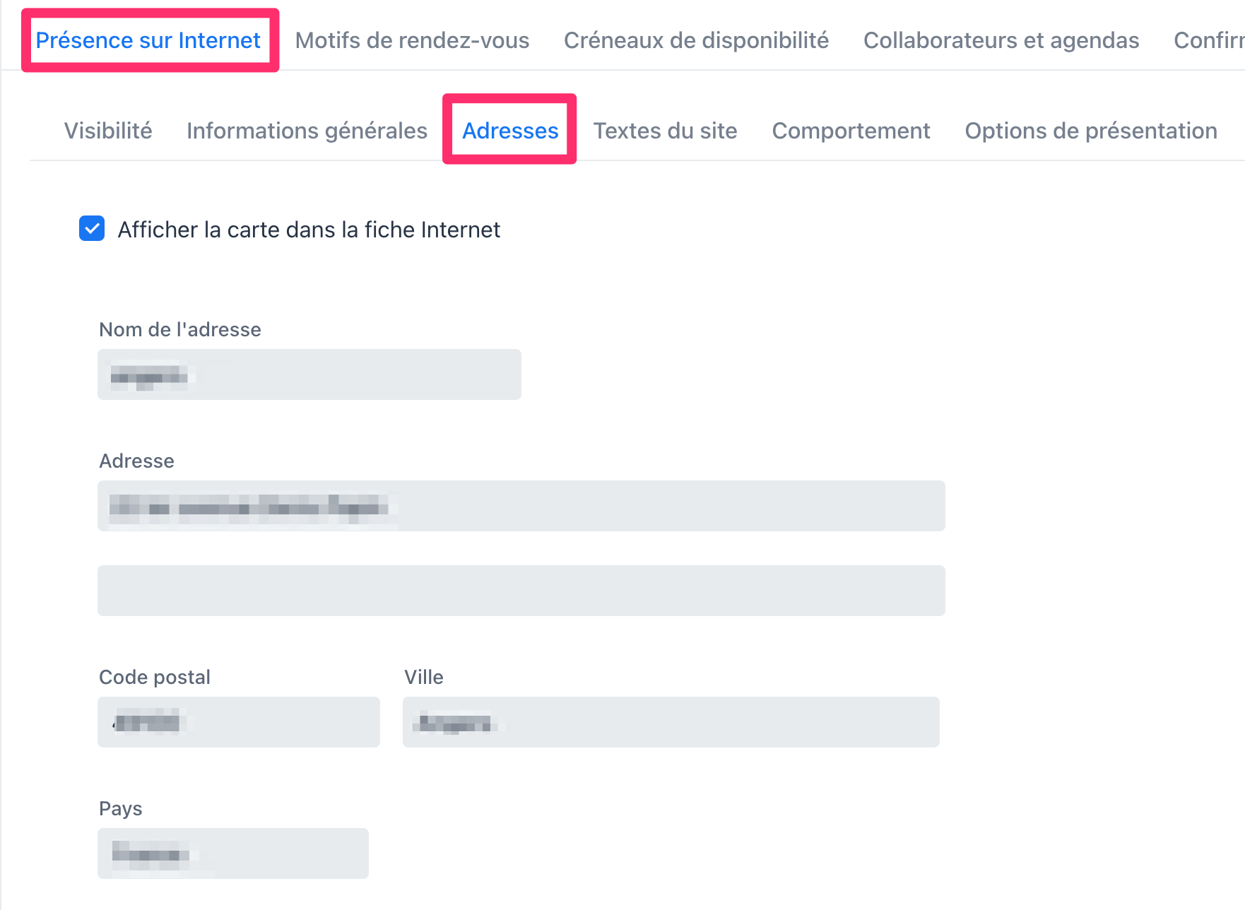 Comment changer l'adresse présente sur ma fiche de prise de rendez-vous en ligne ? - Base de ...