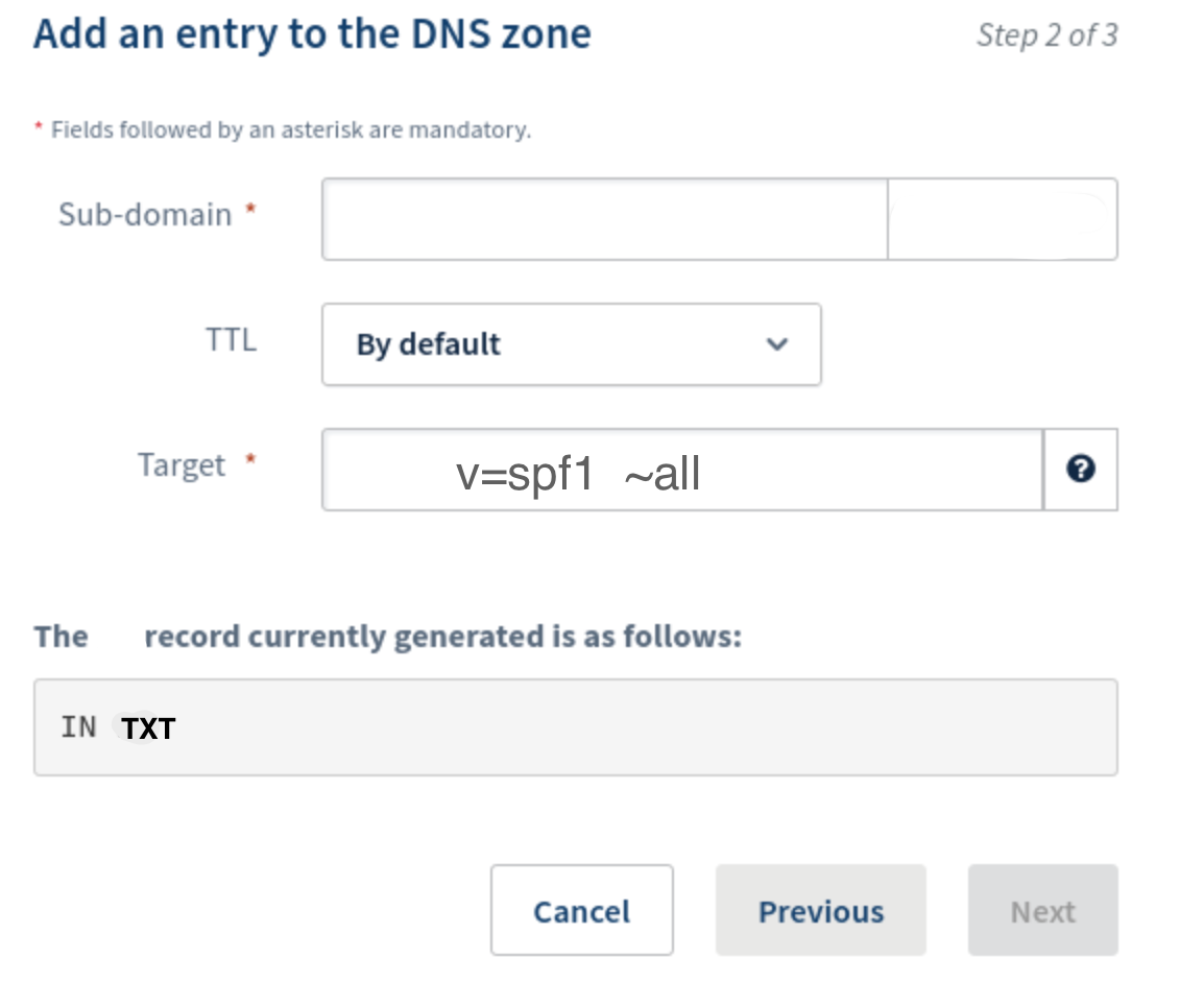 OVH - DNS and SPF Setup