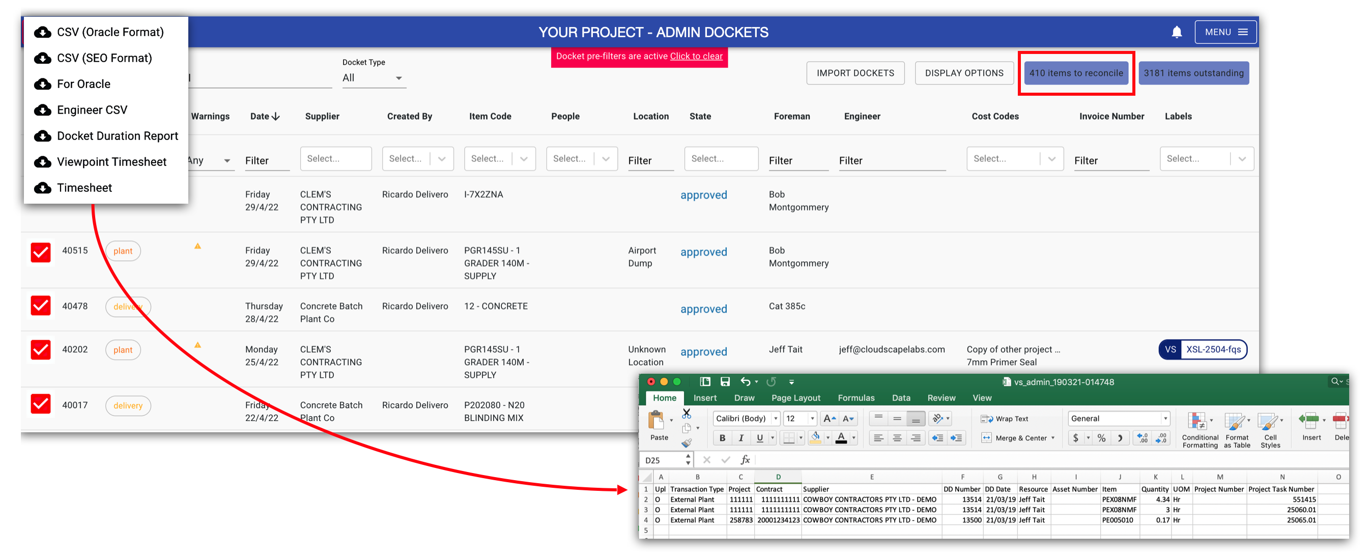 Head Contractor Admins Working with Electronic Dockets - Virtual ...