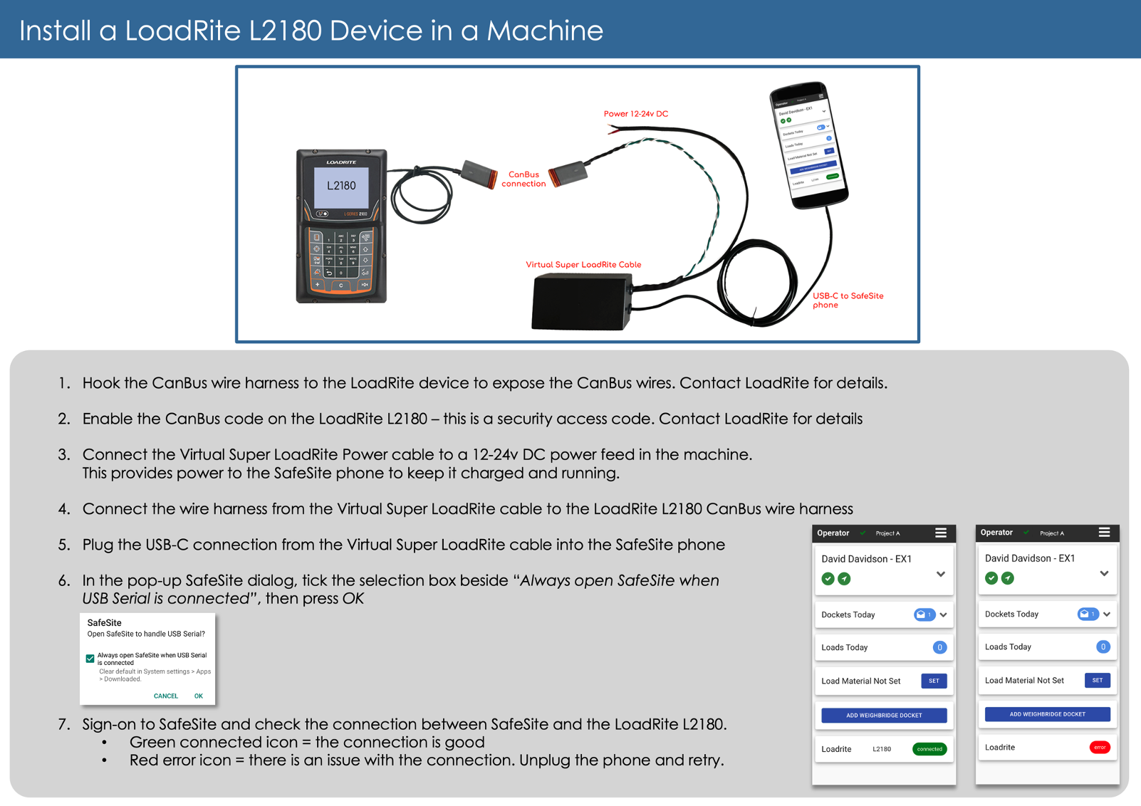 Install LoadRite L2180 - Virtual Superintendent Knowledge Base