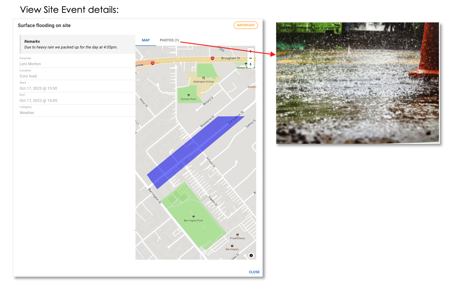 Site Event Reports - Virtual Superintendent Knowledge Base