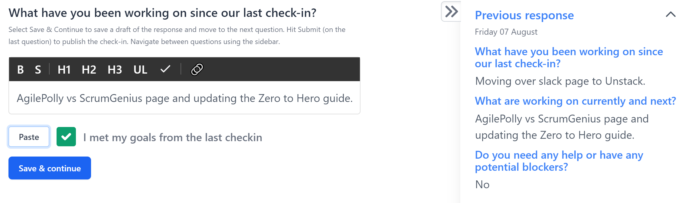 Web Check-in - ScrumGenius Knowledge Base