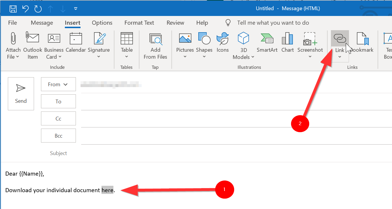 How Do I Add A Clickable Unique Link To A Mail Merge Campaign