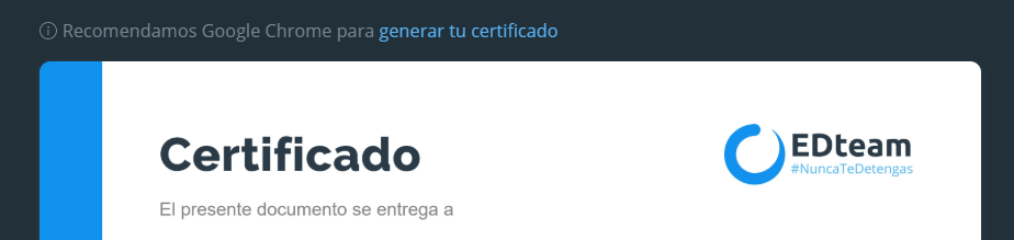 ¿Cómo cambio el nombre de mi certificado? - Soporte al cliente - EDteam