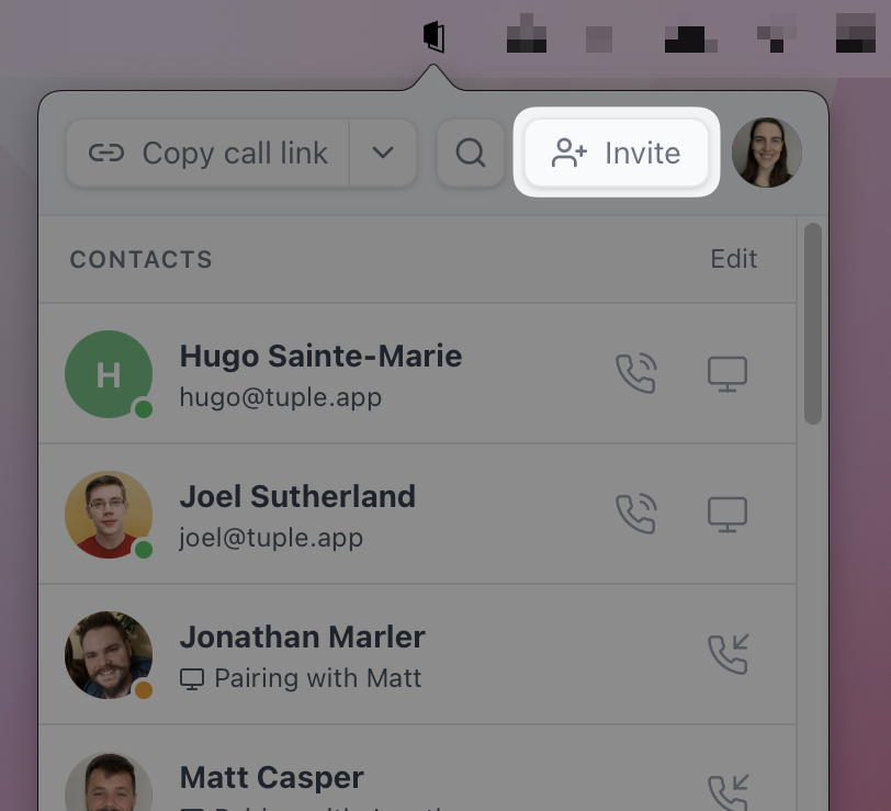 Inviting users - Tuple Knowledge Base