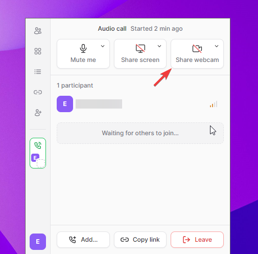 [Windows] Sharing a webcam video - Tuple Documentation