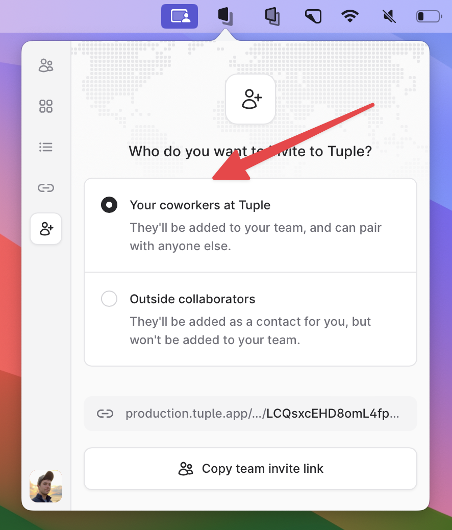 Requesting a Team Invite Link - Tuple Documentation
