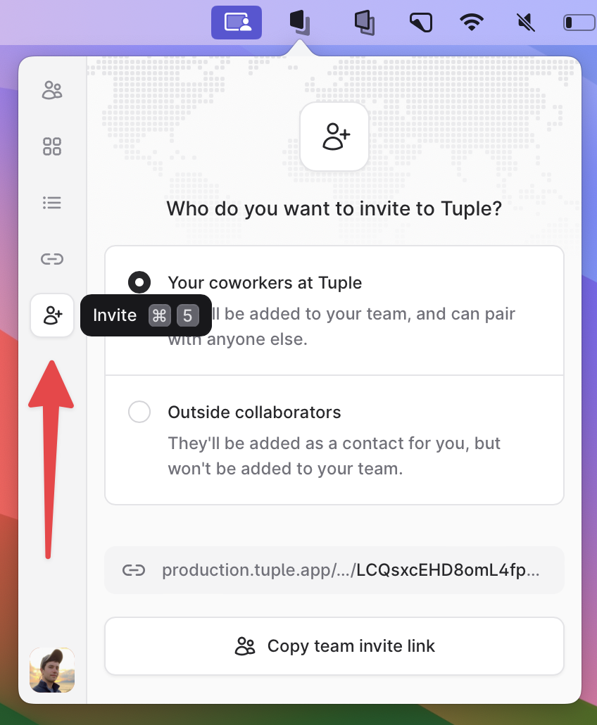 Requesting a Team Invite Link - Tuple Documentation