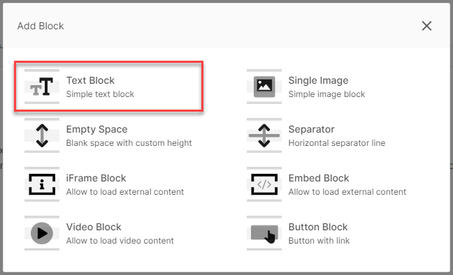 Block Editor Block Types - SuiteDash Help Documentation
