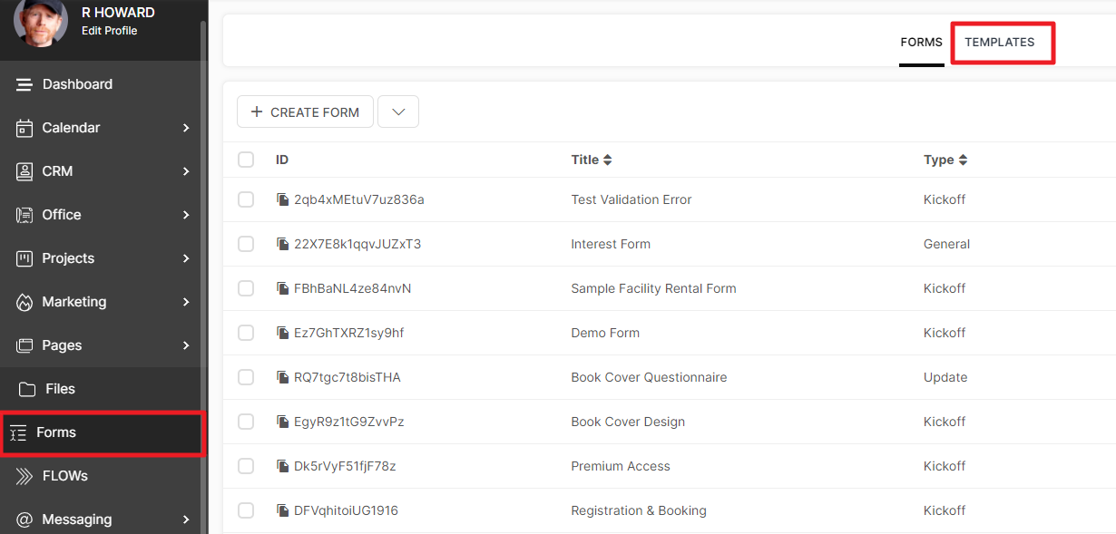 FORMS Form Templates SuiteDash Help Documentation
