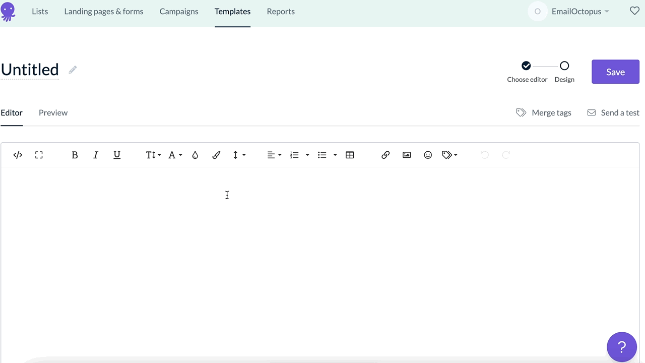 Creating or importing a template - EmailOctopus knowledge base