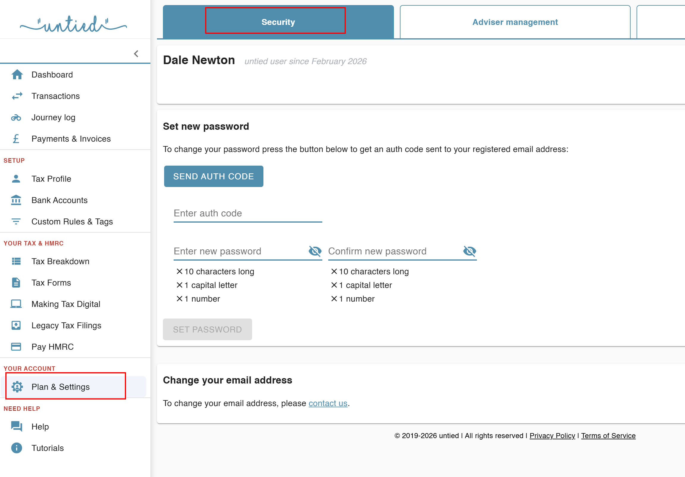 Setting a password with untied - "untied" help