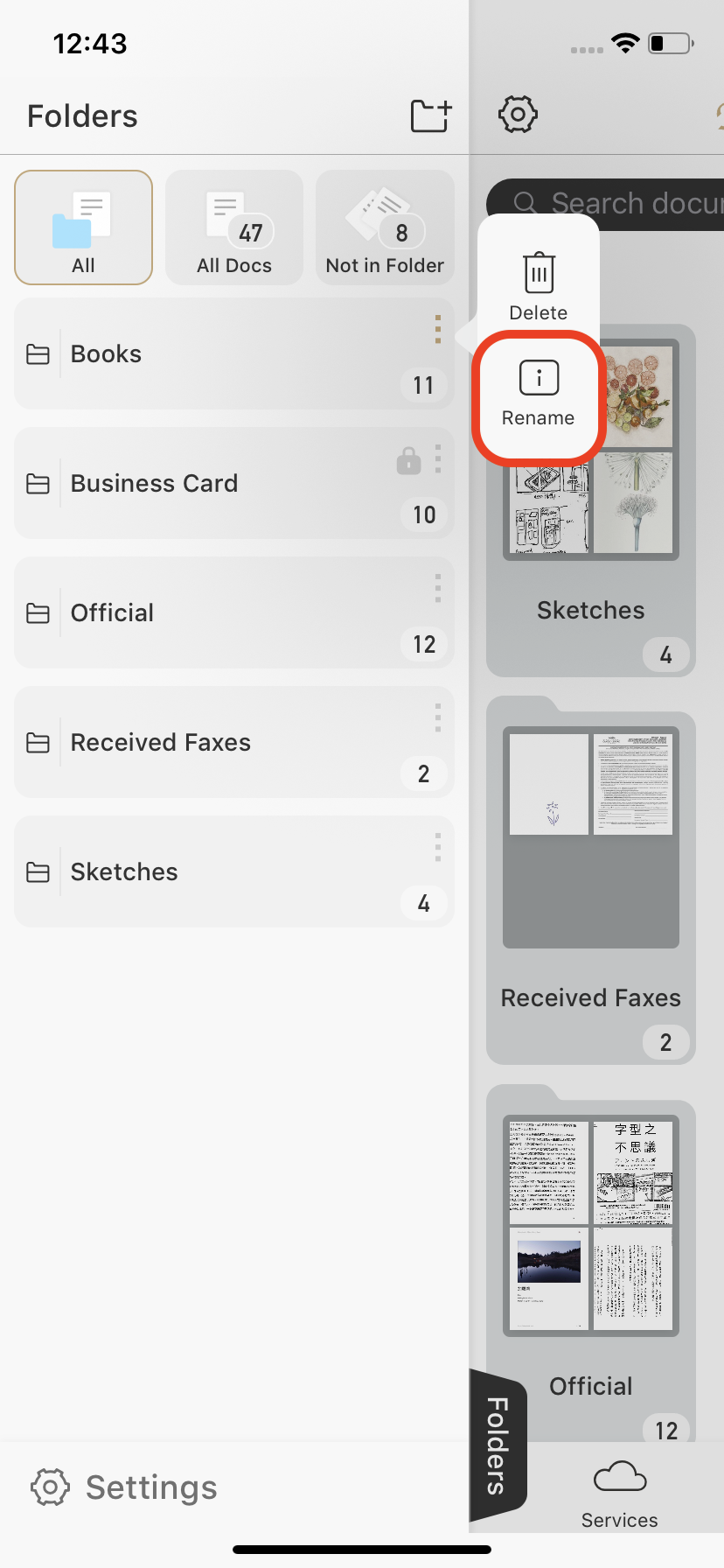 How to rename a folder? - Doc Scan Help