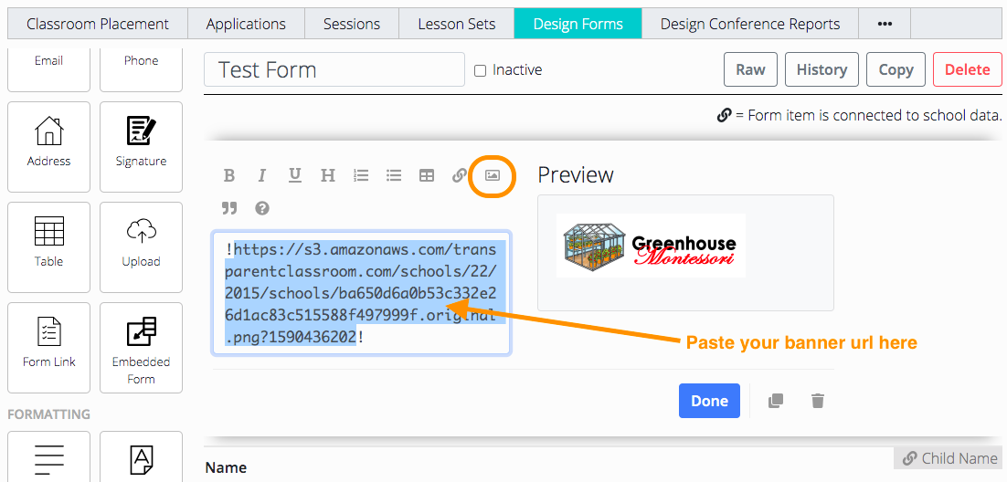 How do I add my logo to a form? - Transparent Classroom Help Center