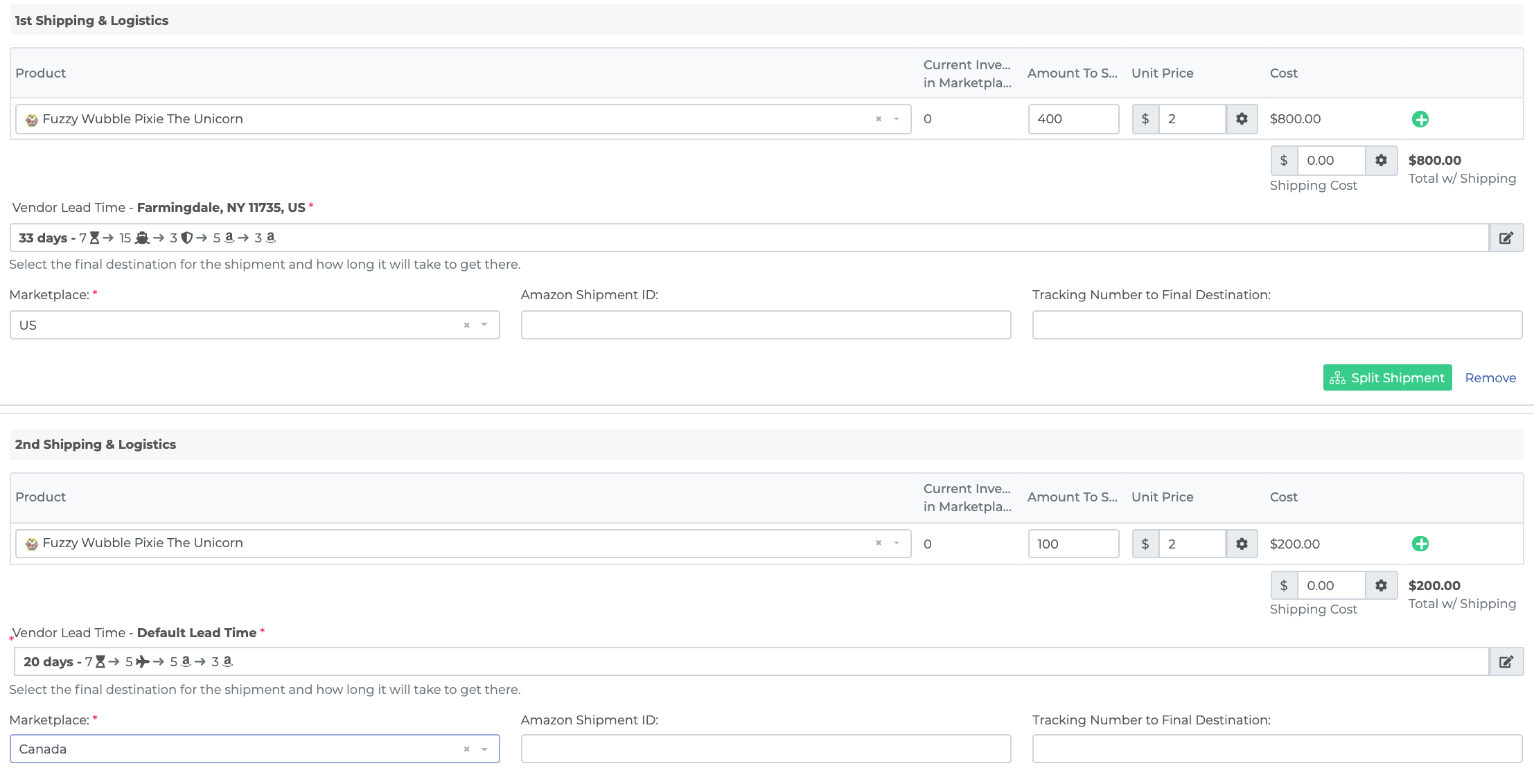 How to Split a Shipment - SoStocked Knowledge Base