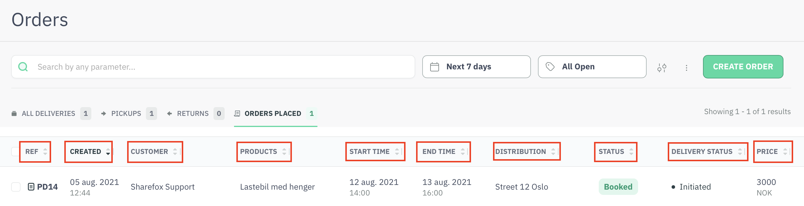 Orders: categories and status - Sharefox Knowledge Base