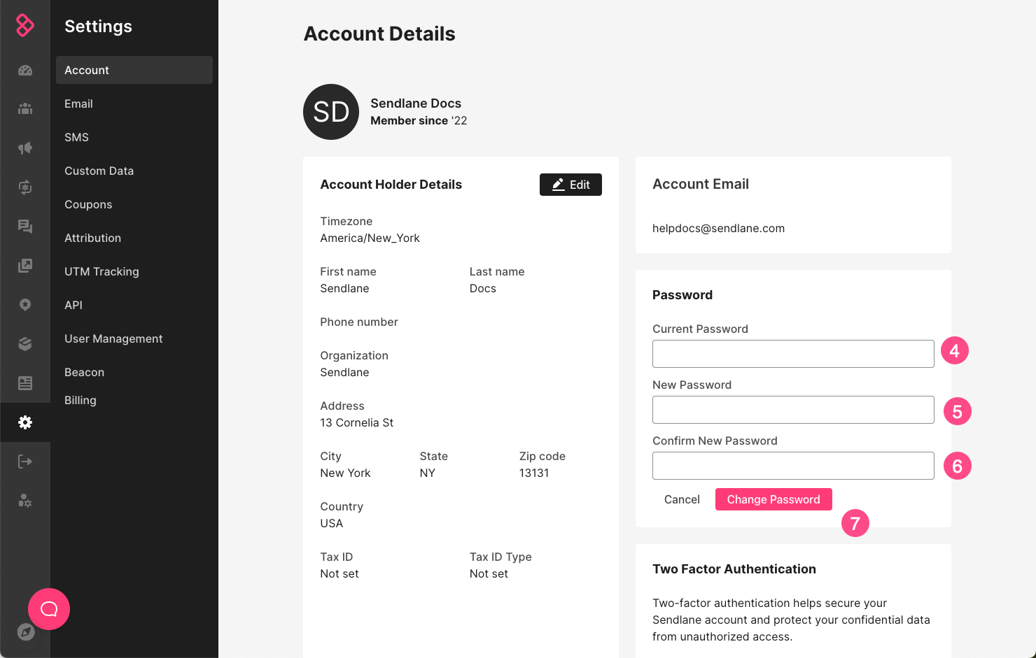 How To Change Your Sendlane Password Sendlane Knowledge Base