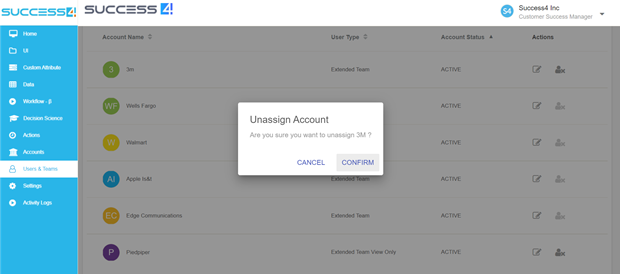 1f. How to unassign an User's account? - Success4 Knowledge Base