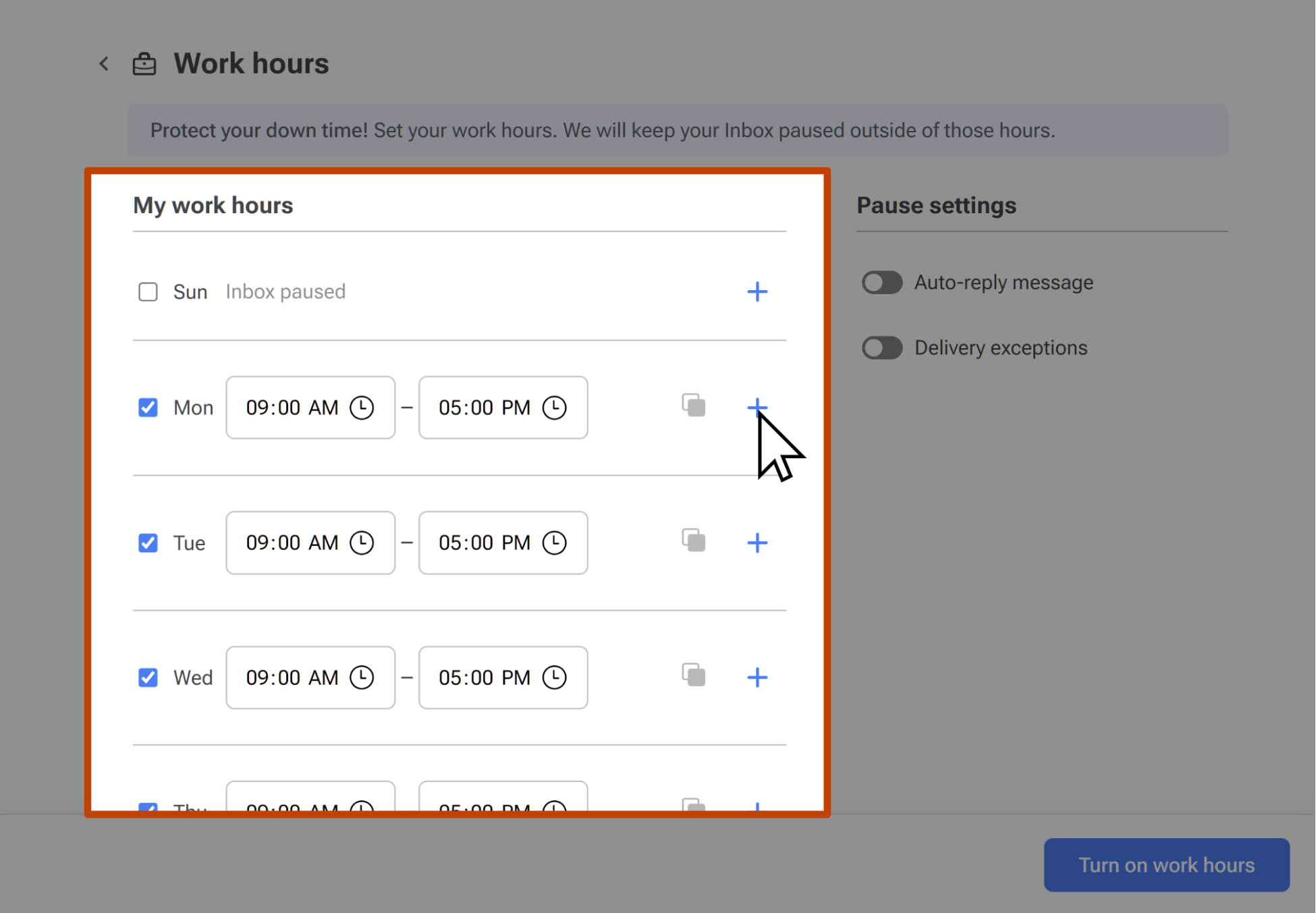 How to set up a schedule to automatically pause your Inbox after work ...