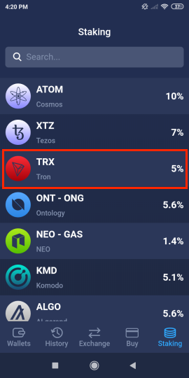 How do I stake TRX? - Atomic Wallet Knowledge Base