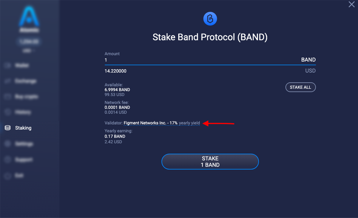 How do I stake BAND? - Atomic Wallet Knowledge Base