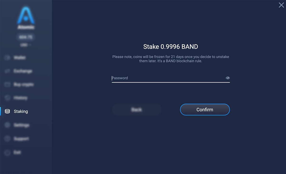 How do I stake BAND? - Atomic Wallet Knowledge Base